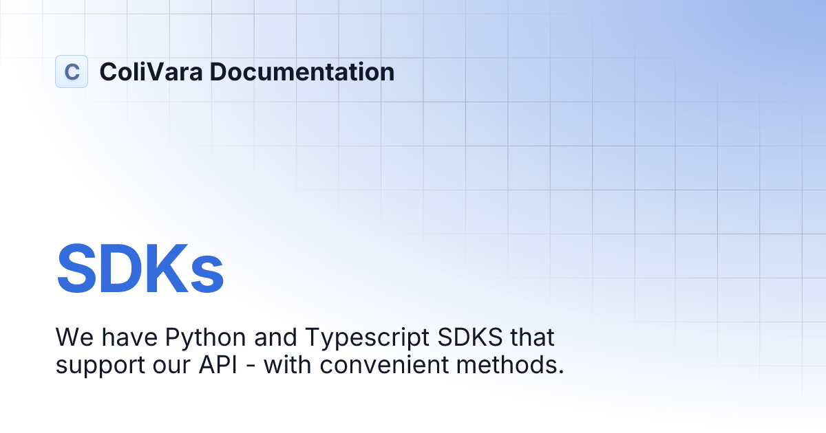 SDKs | ColiVara Documentation